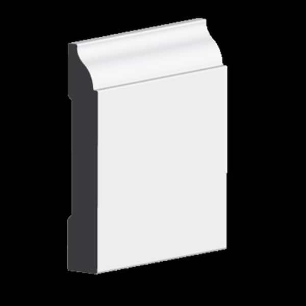 0623 9/16 in. X 3-1/4 in. X 96 in. Primed Pine FJ Baseboard Moulding (6 ...