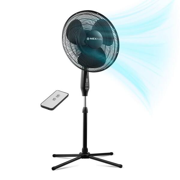 PLUMBFLEX NEXAIR Oscillating 16 in Pedestal Stand Up Fan Quiet Operating Remote Control 3 Speed Standing Fan Adjustable Height OG220 CL38