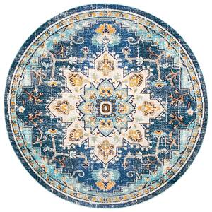 SAFAVIEH Madison Blue/Light Blue 12 ft. x 12 ft. Border Geometric ...