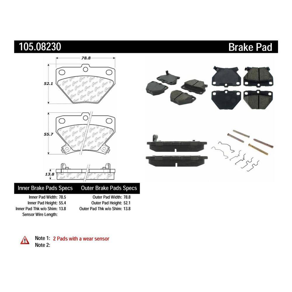 Centric 105.10560 Disc Brake Pad Chart Wagner Front Disc Brake Pad Set ...