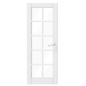 TENONER 24 in. x 80 in. Composite, MDF, 10 Lite, Clear Glass, Primed ...