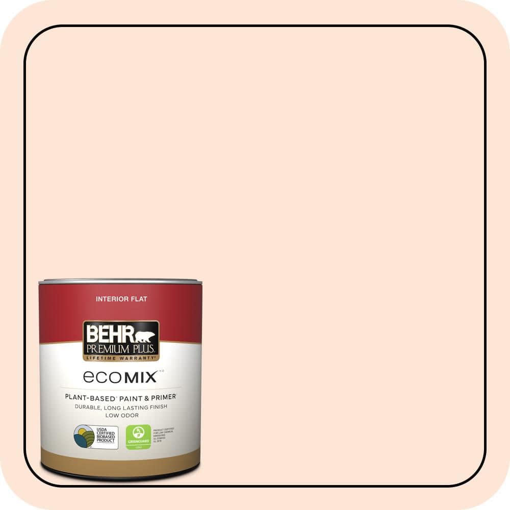 BEHR PREMIUM PLUS 1 qt. #230C-1 Winthrop Peach Flat EcoMix Plant-Based ...