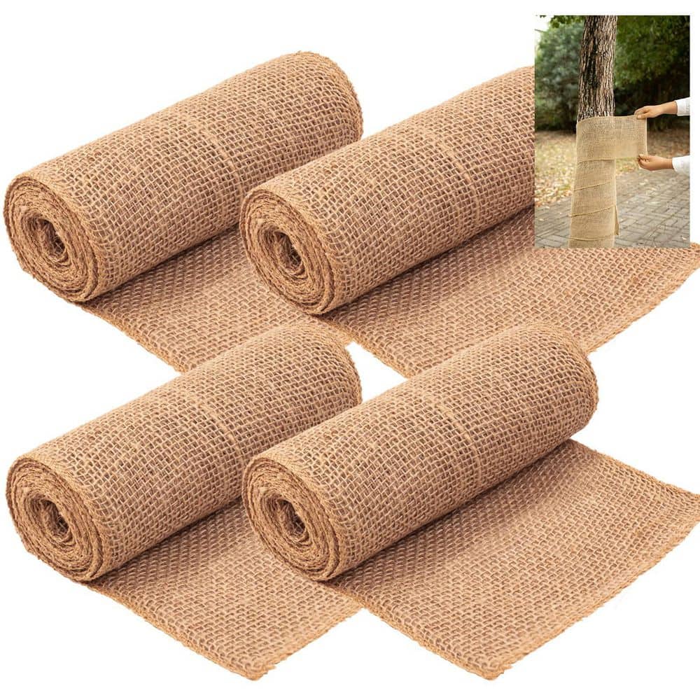 0.65 ft. W x 9.8 ft. L Natural Jute Landscape Fabric Tree Wrap Winter ...