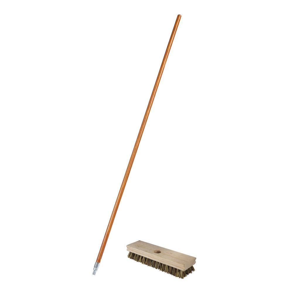 Quickie Hardwood Handle with Wood Deck Scrub Brush Combo Pack 54102-SB ...