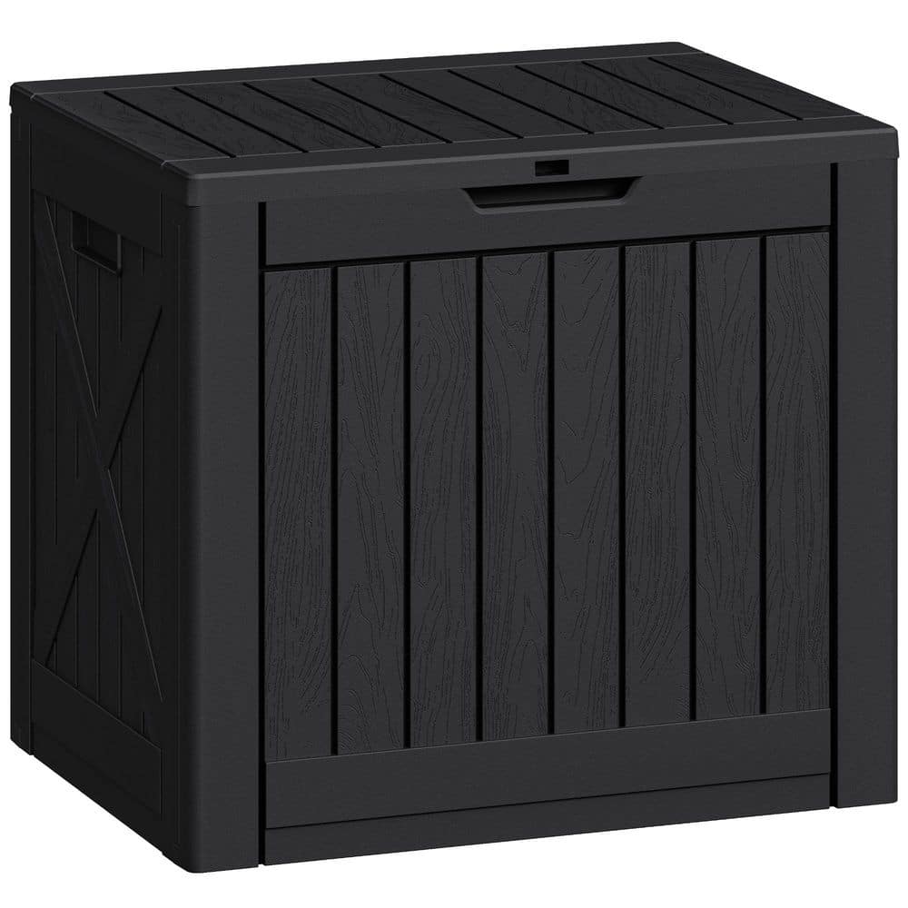 Tozey 40 Gal. Lockable Resin Outdoor Deck Box for Package Delivery, Black T-PSB24-0729B-0 - The ...