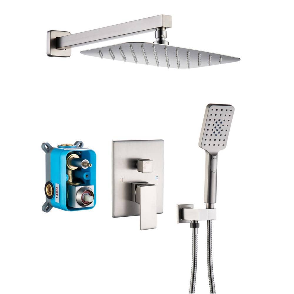 RAINLEX Single-Handle 1-Spray Oval Shower Head Pressure Balance Shower ...
