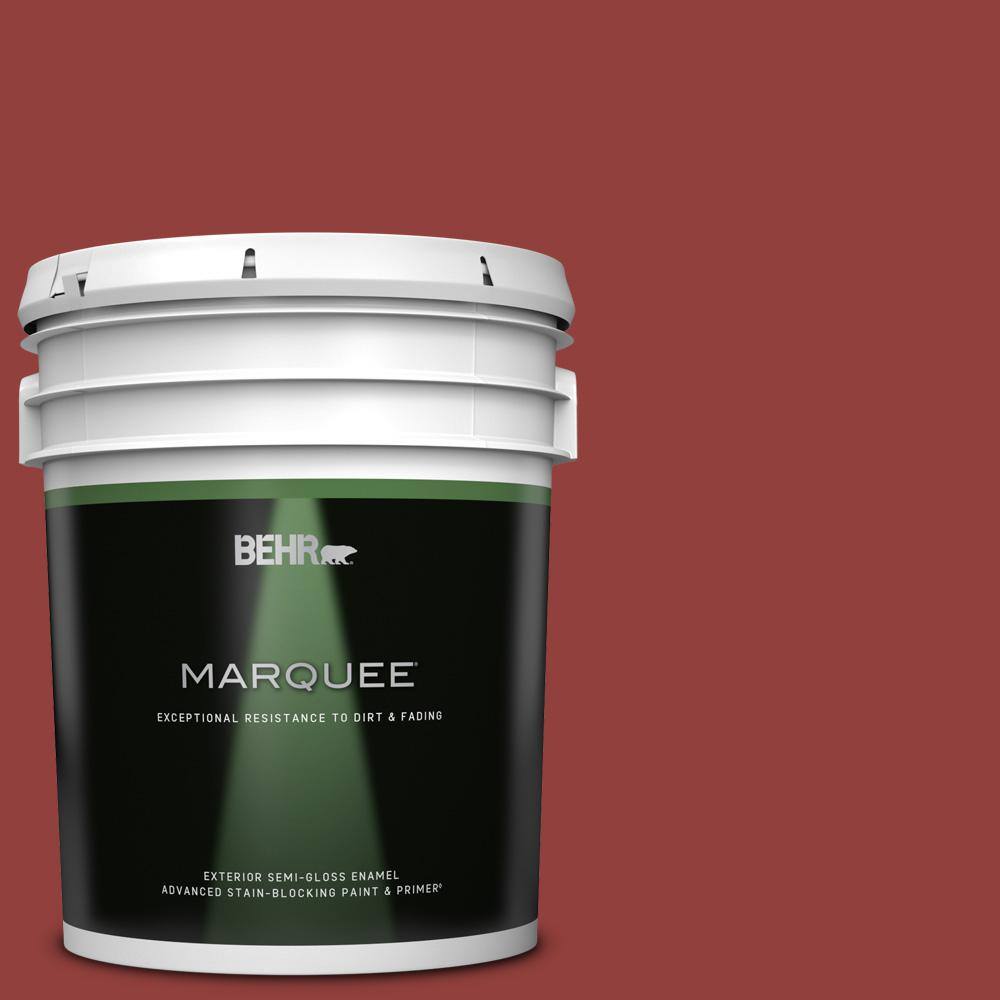 BEHR MARQUEE 5 gal. #BIC-49 Red Red Red Semi-Gloss Enamel Exterior ...