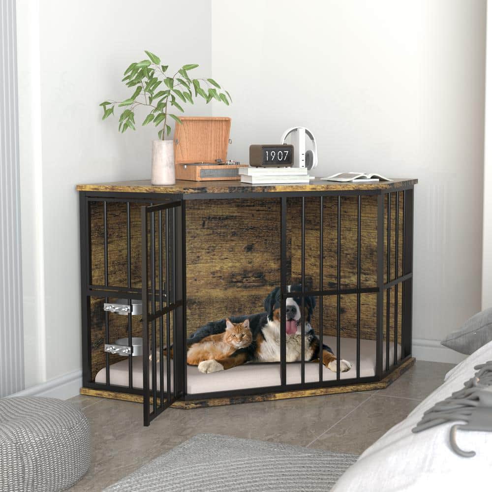 VEIKOUS Dog Crate Furniture Corner Indoor Dog Kennel Pet House Dog Cage ...
