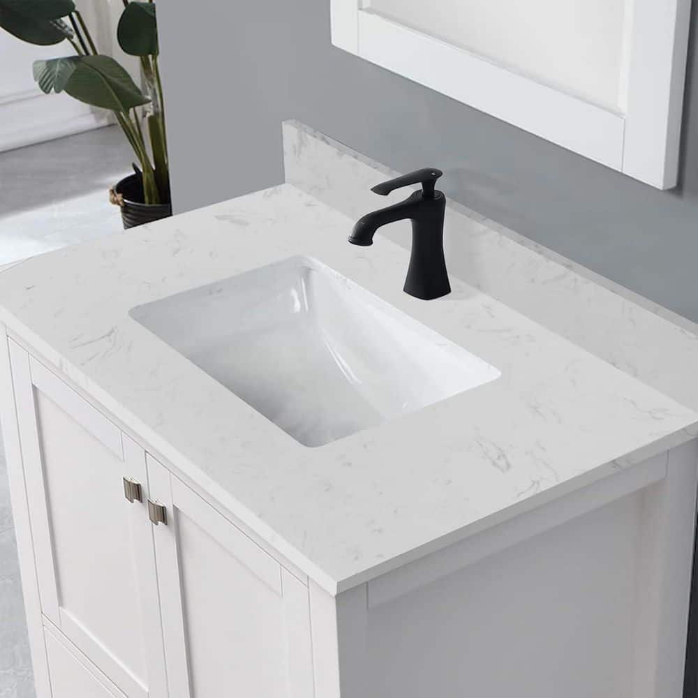 NTQ Etyi 30 in. W. x 22 in. D Engineered Stone Vanity Top Rectangular ...