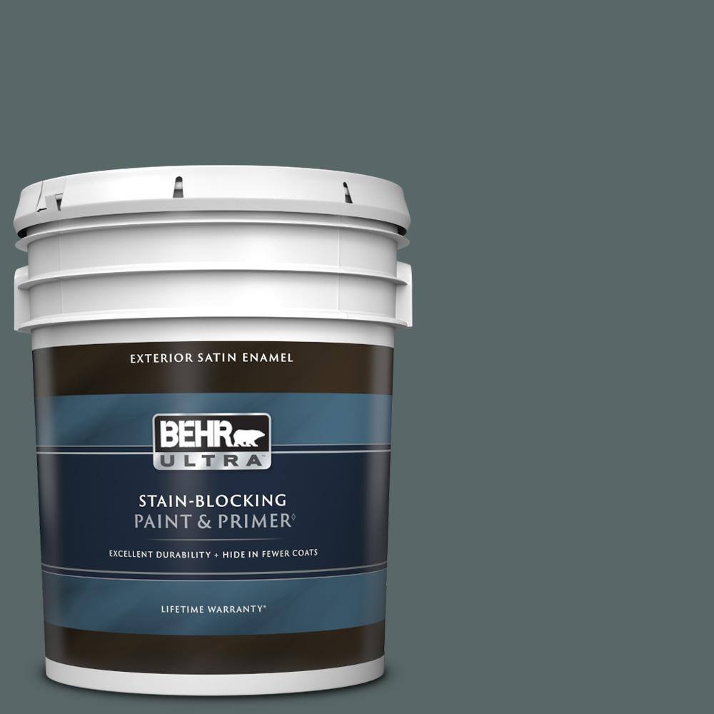BEHR ULTRA 5 gal. #N440-6 Brooklyn Satin Enamel Exterior Paint & Primer ...