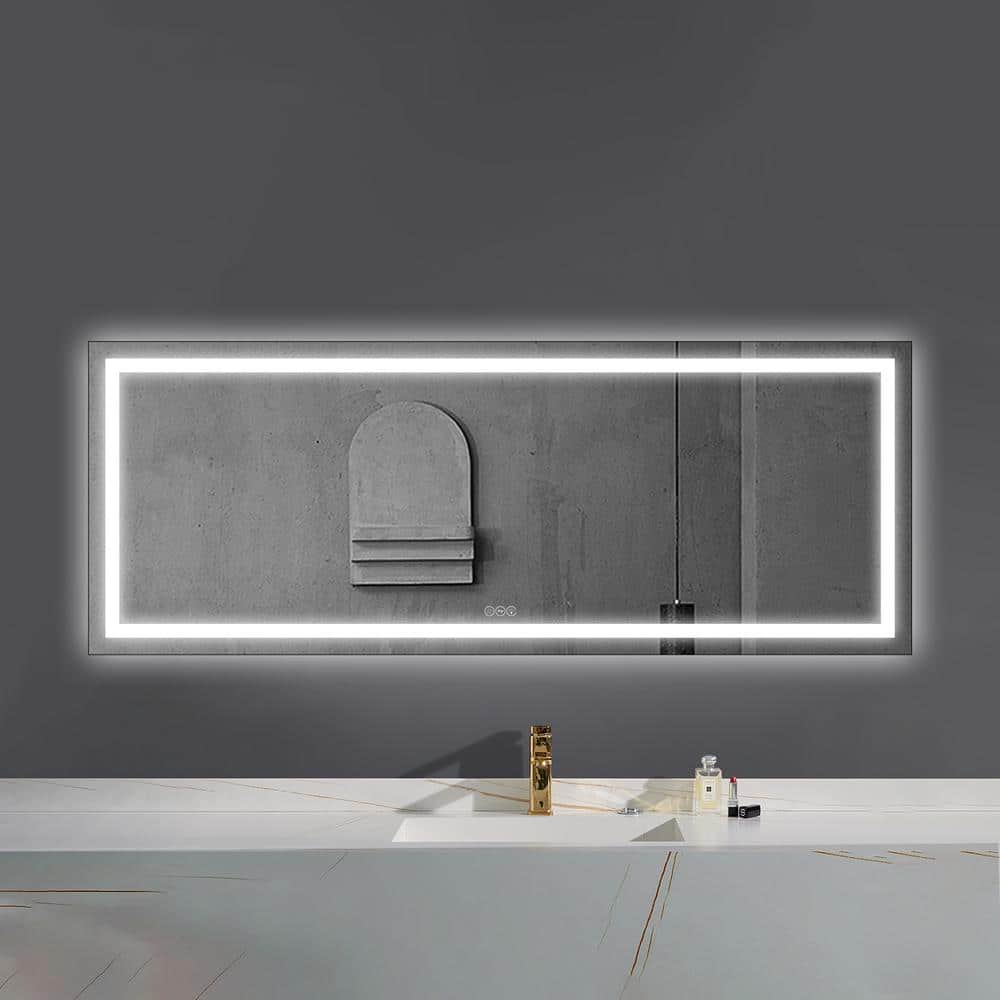 INSTER Luminous 84 in. W x 32 in. H Rectangular Frameless LED Lighted ...