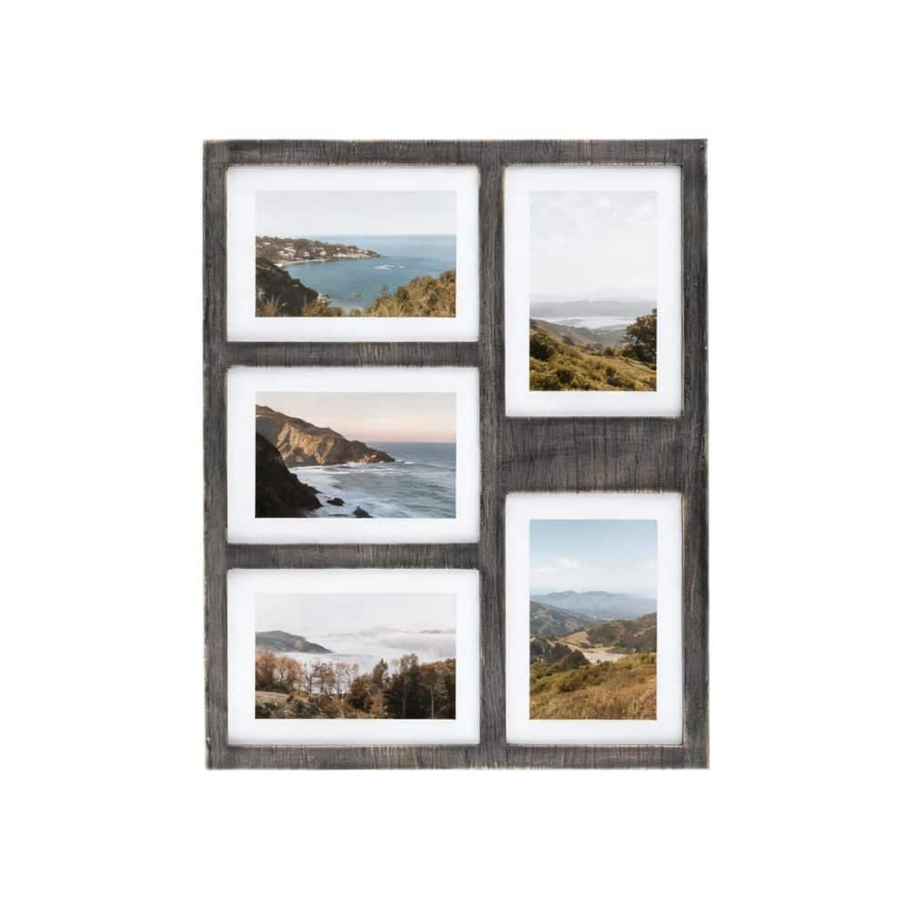 5-Openings 5 x 7 in. Black Wood Collage Frame for for Wall HD8ZMH6KPL ...
