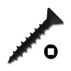 #8 x 1-1/4 in. Black Philips Square Drive Flat-Head Coarse Thread with ...