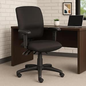 Benjara Zean Fabric Rolling Task Chair in Black without Arms BM344546 ...