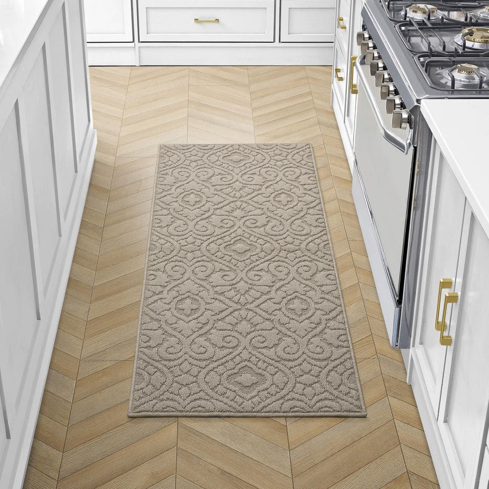 Laura Ashley Feya Solid Linen 2 ft. x 5 ft. Tufted Medallion ...