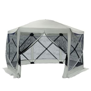 12 ft. x 12 ft. Pop Up Hexagon Tent Portable Gazebo Canopy Shelter with ...