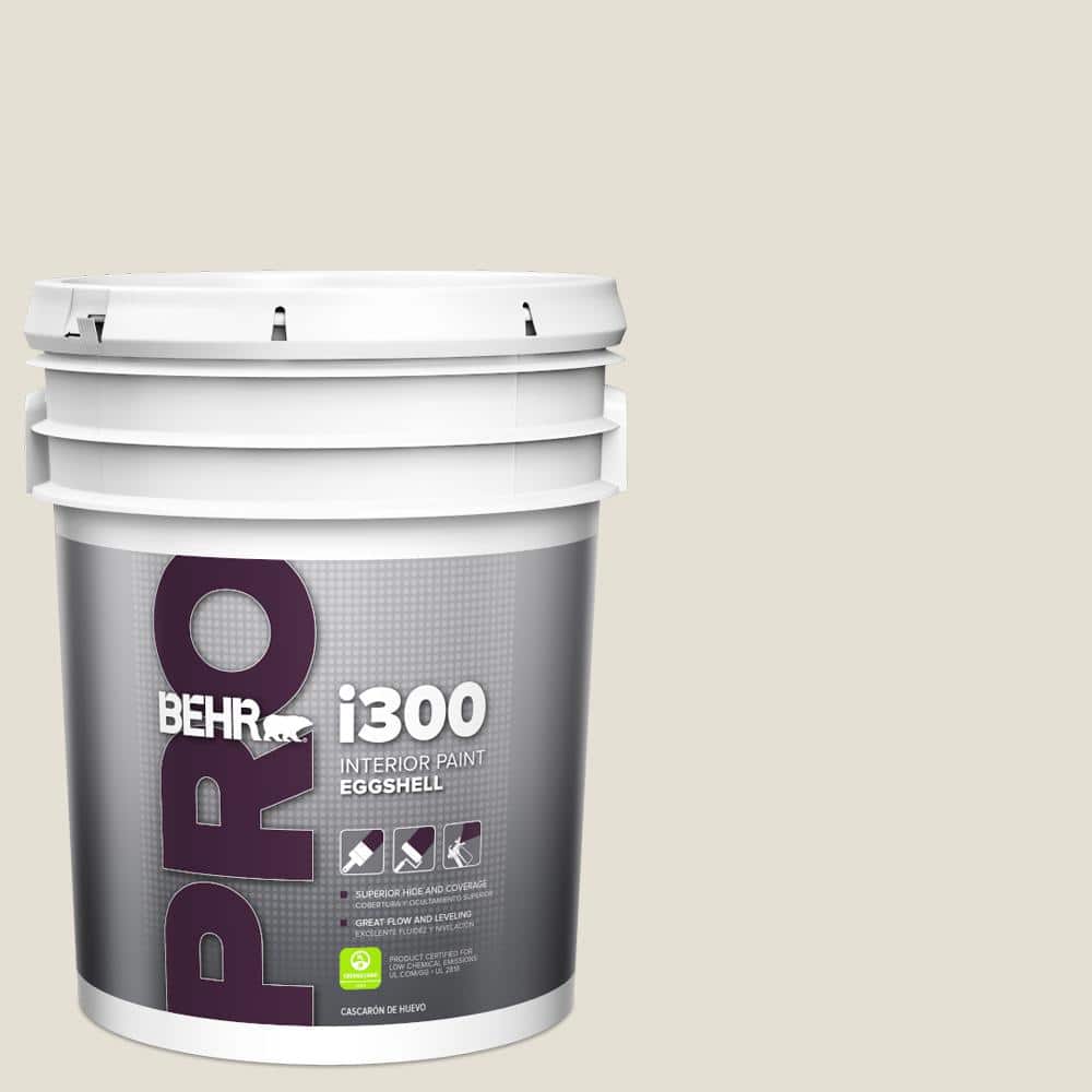 BEHR PRO 5 gal. #N310-1 Sand Drift Eggshell Interior Paint PR33005 ...