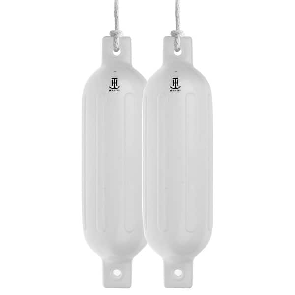 BOATING ESSENTIALS 2-Pack Fender Kit, White Inflatable Fenders 5.5'' x ...