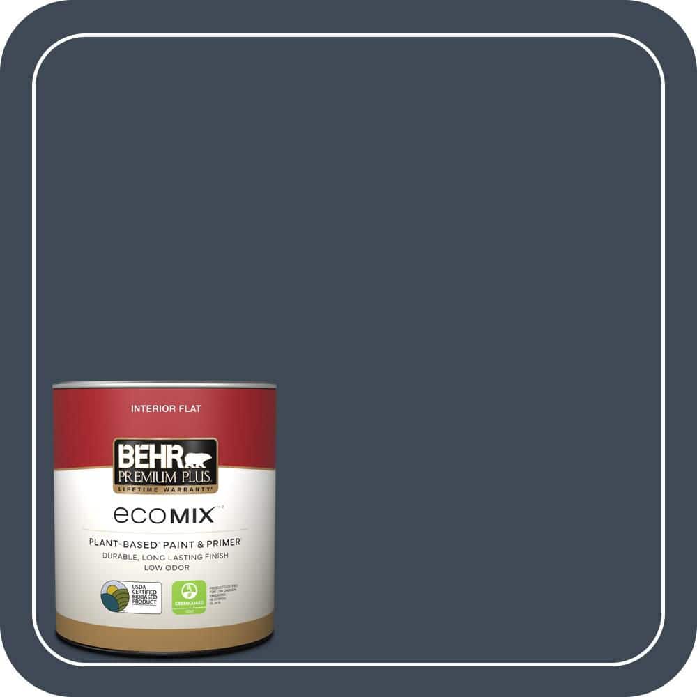BEHR PREMIUM PLUS 1 qt. #PPU14-20 Starless Night Flat EcoMix Plant ...