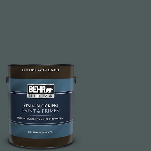 BEHR ULTRA 1 gal. #N440-7 Midnight in NY Satin Enamel Exterior Paint ...