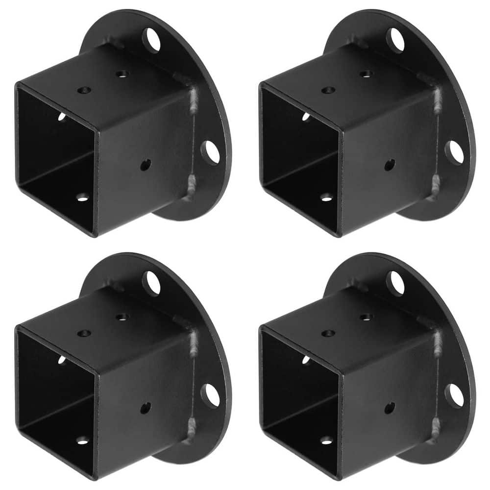 Afoxsos 2 x 2 Black Square Post Flange Base Anchor Deck Fence Rail ...