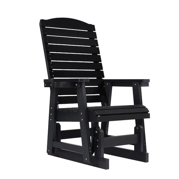 Innovaze Poly Lumber Plastic Outdoor Glider with High Backrest and Deep ...