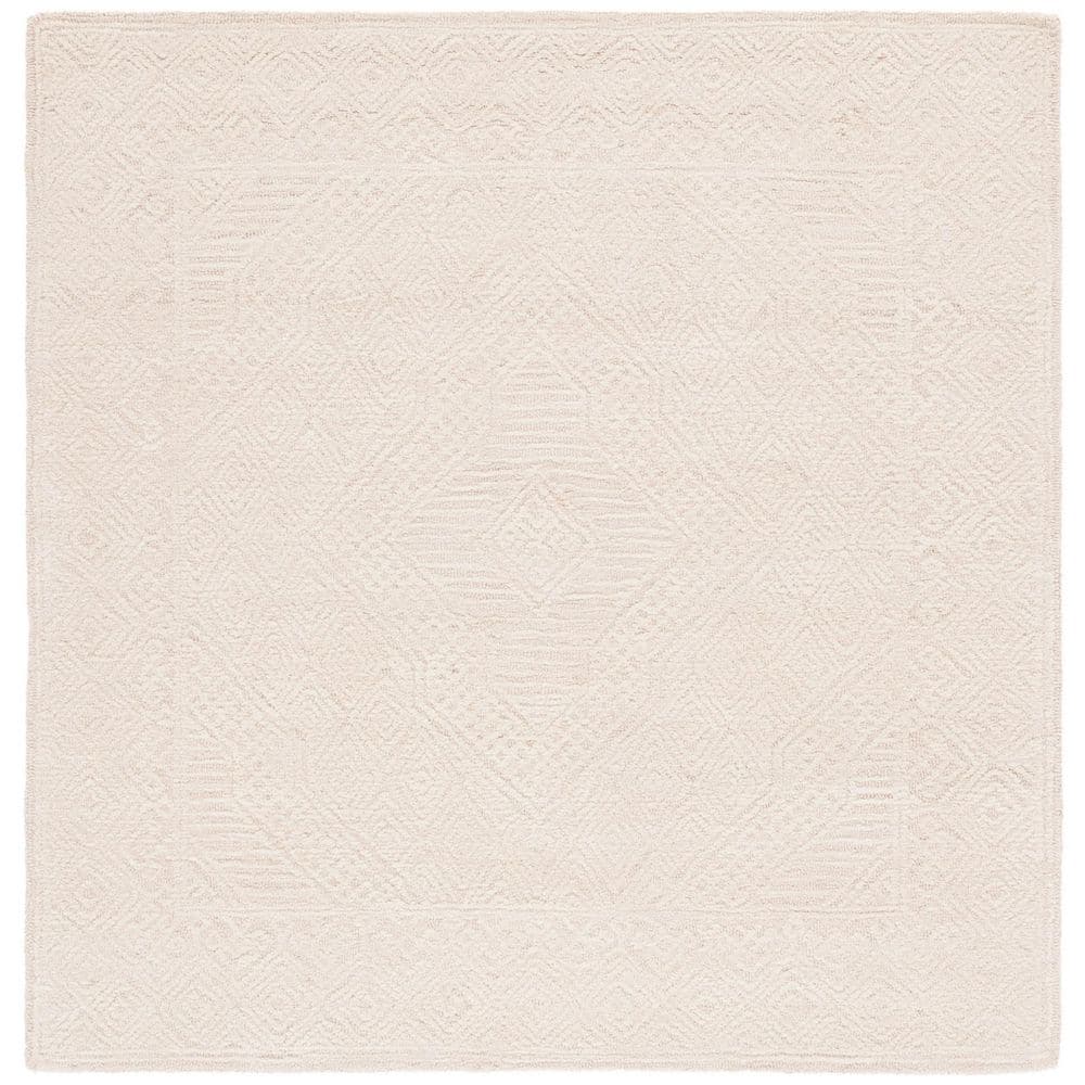 SAFAVIEH Textural 6 ft. x 6 ft. Beige/Blush Monochrome Ornate Square ...