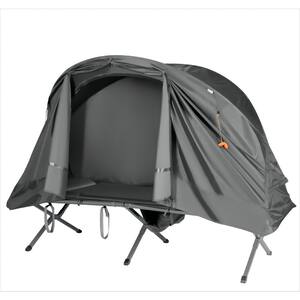 Alpulon 1-Person Gray Outdoor Folding Camping Tent Cot Elevated Compact ...