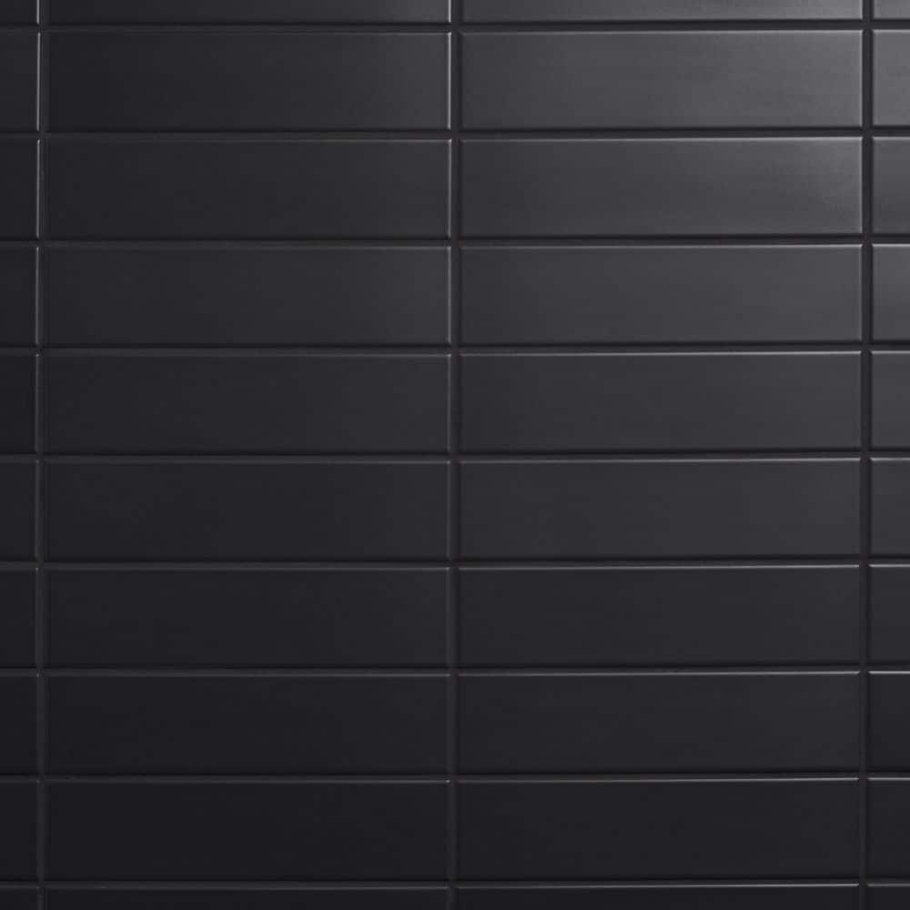 Ivy Hill Tile Sway Black 2.75 in. x 11.02 in. Matte Porcelain Wall Tile ...