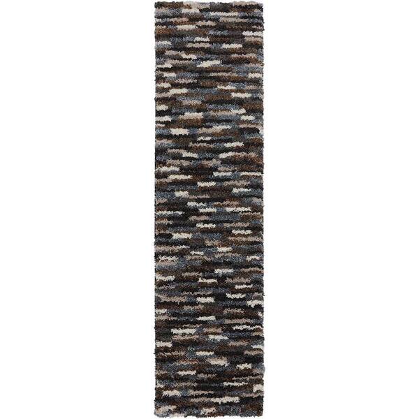 Mohawk Home Mesa Black 2 ft. x 8 ft. Shag Runner Rug 428785