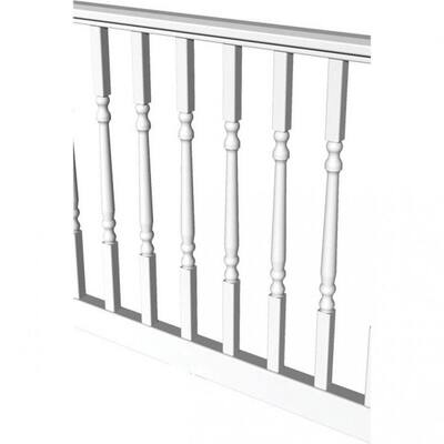 RDI Original Rail 8 ft. x 36 in. White Vinyl Square Baluster Level Rail ...