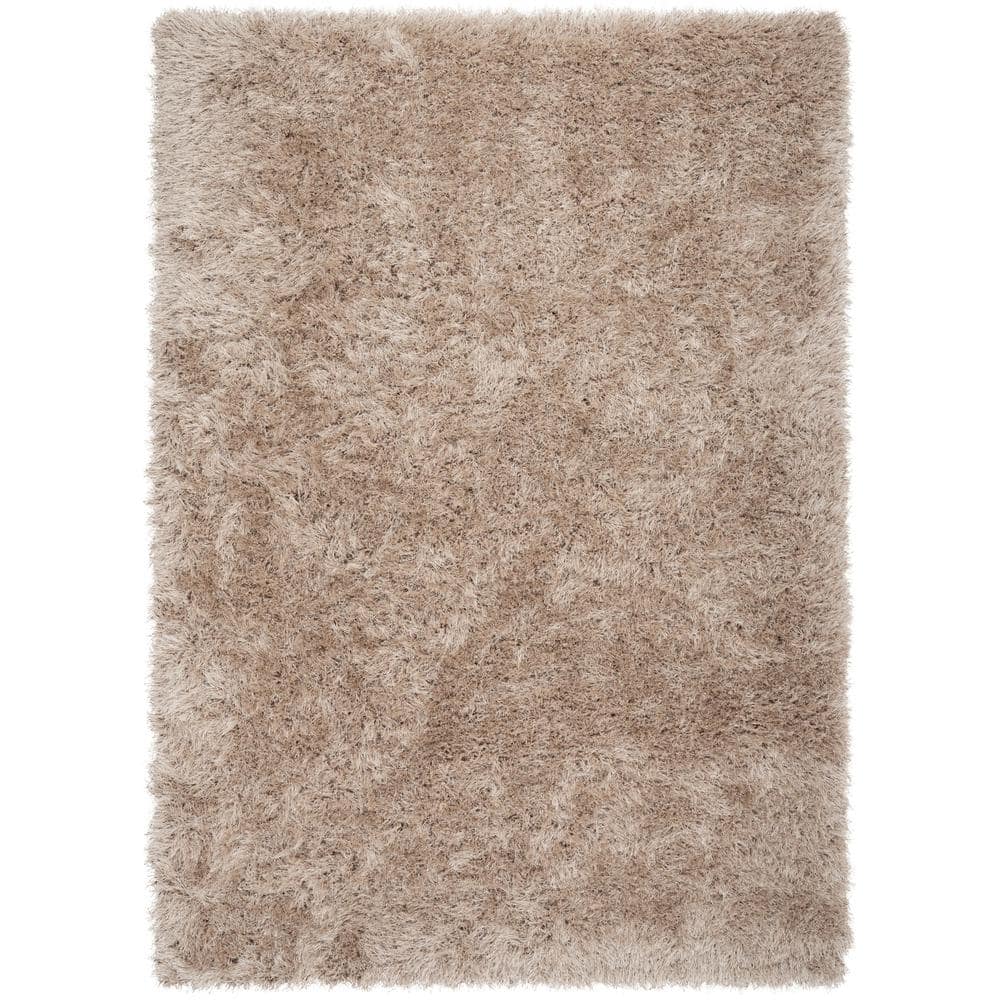 Well Woven Kuki Chie Glam Solid Textured Ultra-Soft Beige 7 ft. 10 in ...