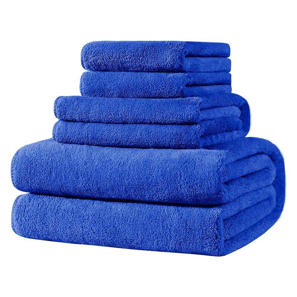 JML 6 Piece Blue Microfiber Towel Set Microfiberset-2 - The Home Depot