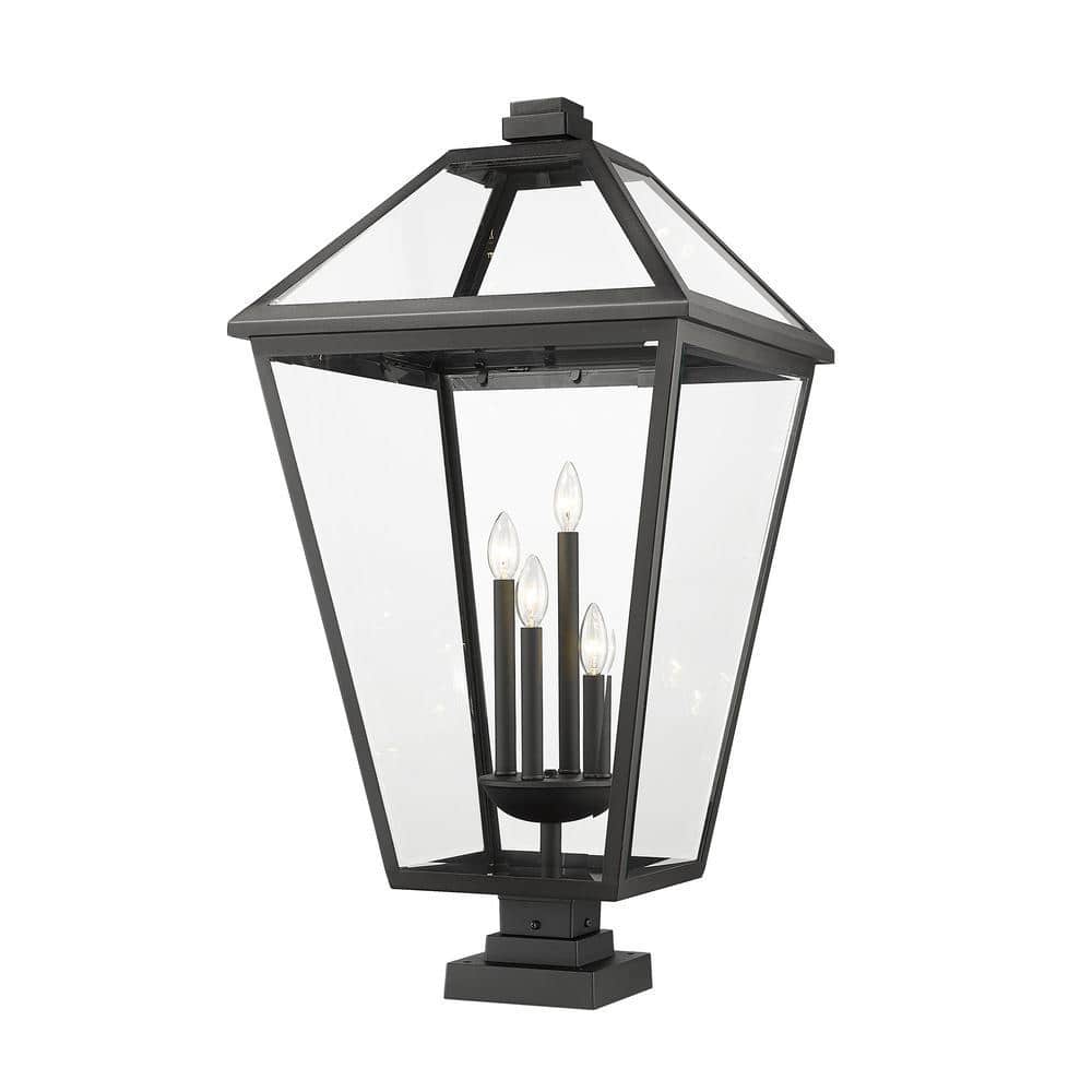 Talbot 36 .75 in. 4-Light Black Metal Hardwired Outdoor Weather ...