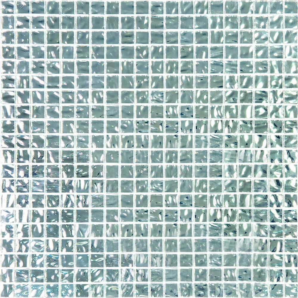 Apollo Tile Altin 4" x 6" Glossy Cloud Silver Glass Mosaic Uniform ...