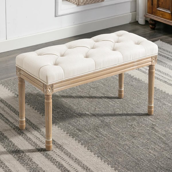 Ivory upholstered bench store