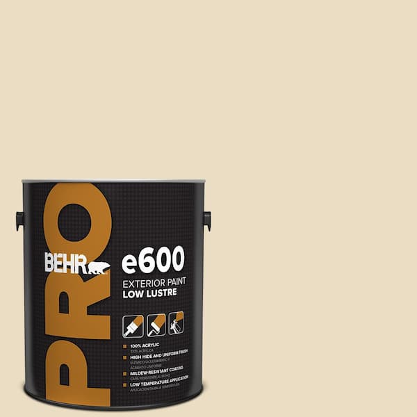 BEHR PRO 1 gal. #YL-W06 Navajo White Low Luster Exterior Paint PR62001 ... BEHR PRO 1 gal. #YL-W06 Navajo White Low Luster Exterior Paint PR62001 ...