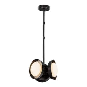 ALORA Alonso 13 in. 1-Light 13-Watt Urban Bronze/Alabaster Integrated ...