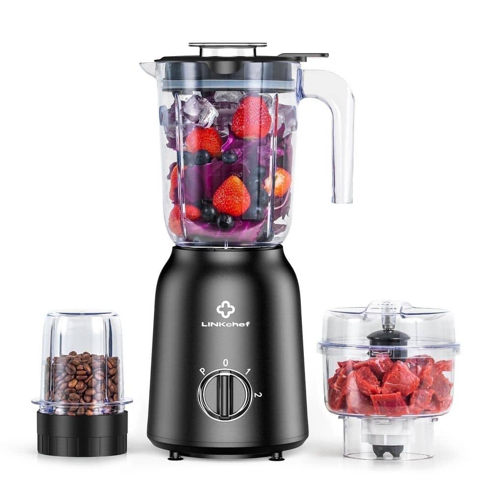 Elexnux 50 oz. 2-Speed Countertop Blender in Black with Pulse and Anti ...
