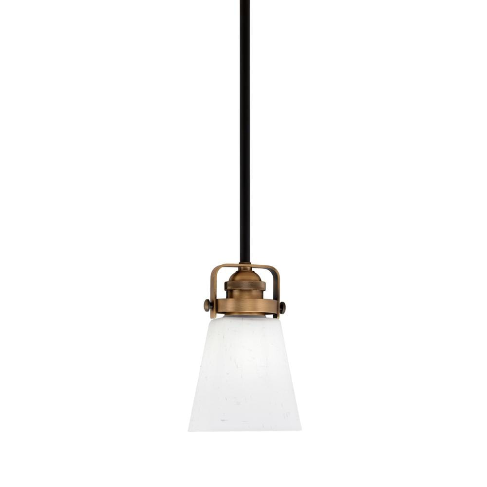 Decatur 60-Watt 1-Light Black and Brass Light Mini Pendant w/ 4.5 in ...
