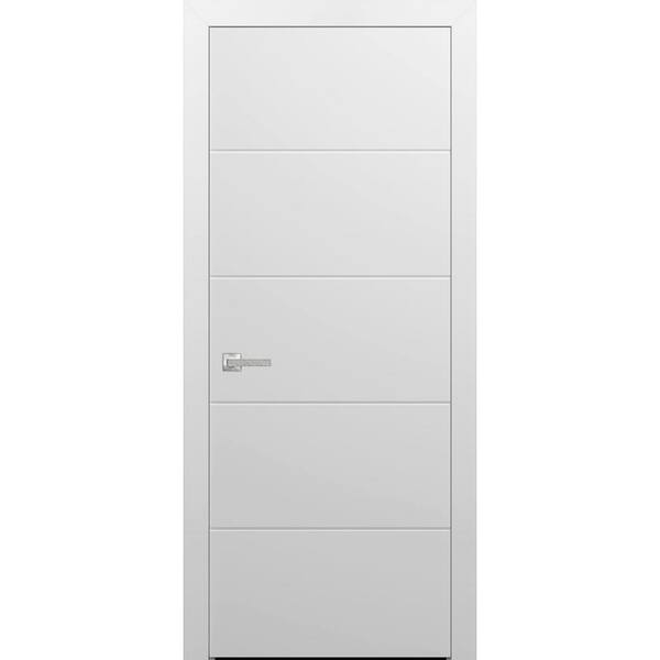 Sartodoors 42 in. x 84 in. 1 Panel Walnut Finished Solid Wood with ...