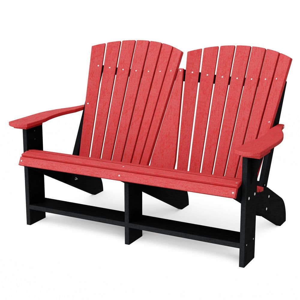 Wildridge Heritage Cardinal Red and Black HDPE Plastic Outdoor Double ...