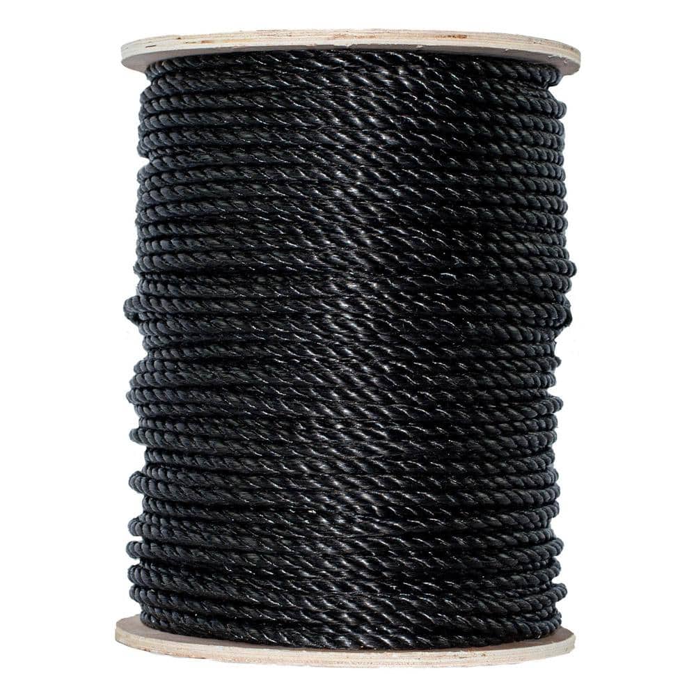 SGT KNOTS 5/8 in. x 500 ft. - Twisted Black Polypropylene All Purpose ...