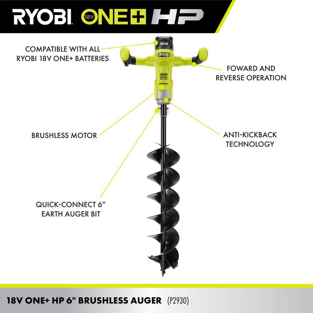 Buy ONE+ HP 18V Brushless Cordless Earth Auger with 6 in. Bit Included ...