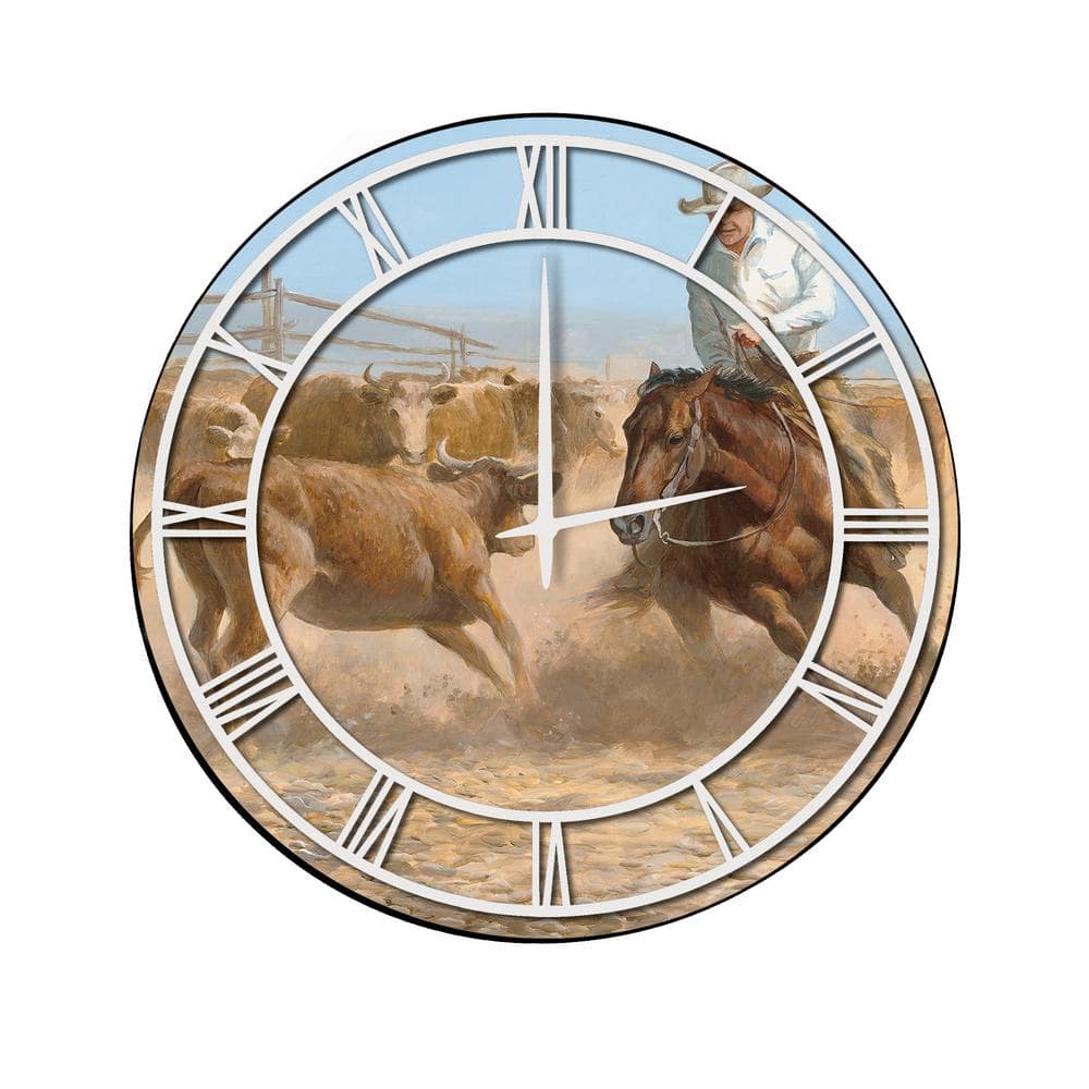 "Working Girl" Full Coverage Art and White Numbers Imaged Wall Clock CL ...