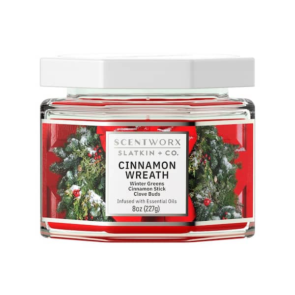 ScentWorx by SLATKIN + CO. 8 oz. Cinnamon Wreath Candle Jar Scented ...