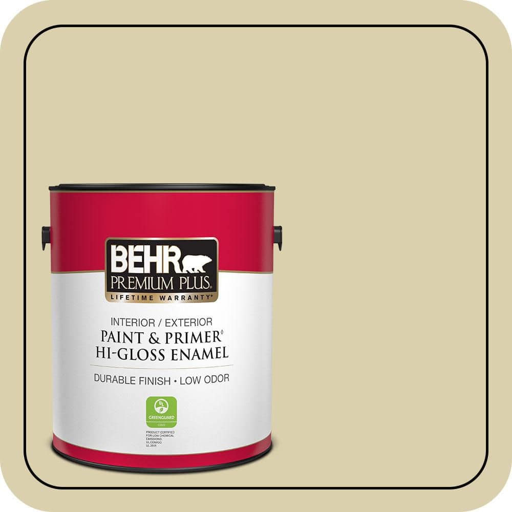 BEHR PREMIUM PLUS 1 gal. #M330-3 Sweet Jasmine Hi-Gloss Enamel Interior ...