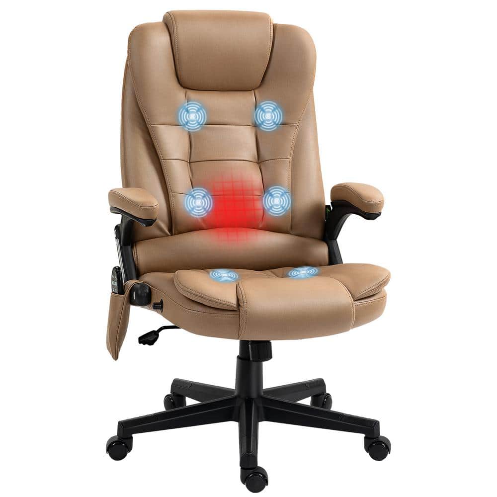 HOMCOM 6-Point Vibrating Polyester Massage Office Chair with Lumbar ...