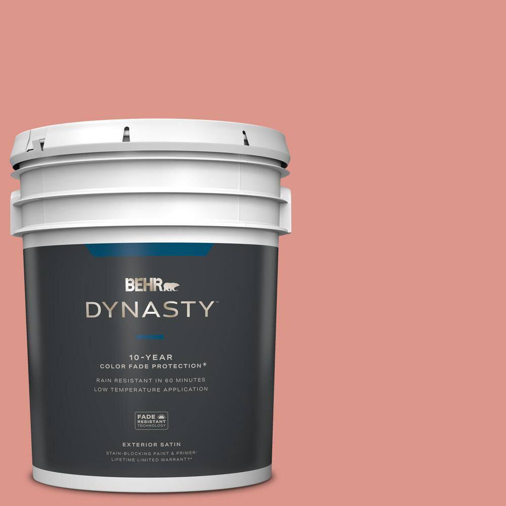 BEHR DYNASTY 5 gal. #180D-4 Coral Serenade Satin Enamel Exterior Stain ...