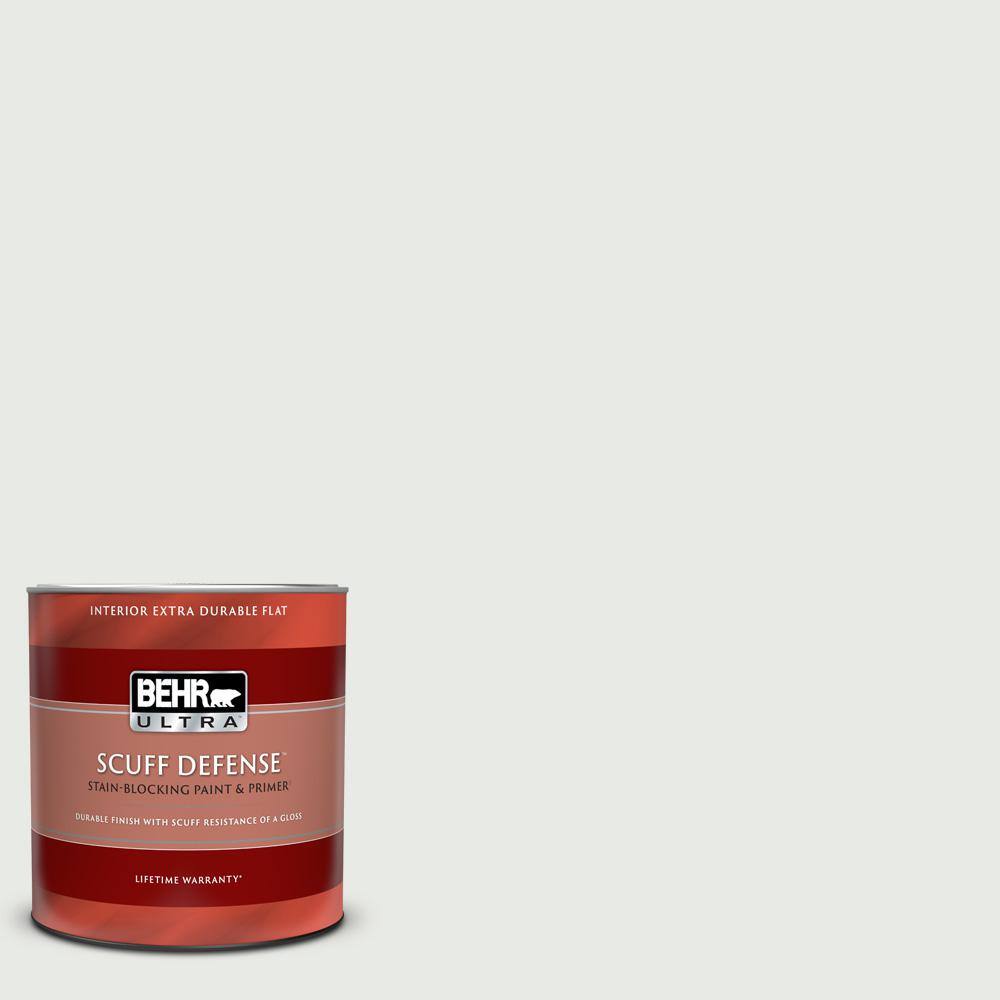 BEHR ULTRA 1 qt. #BL-W08 Frothy Surf Extra Durable Flat Interior Paint ...